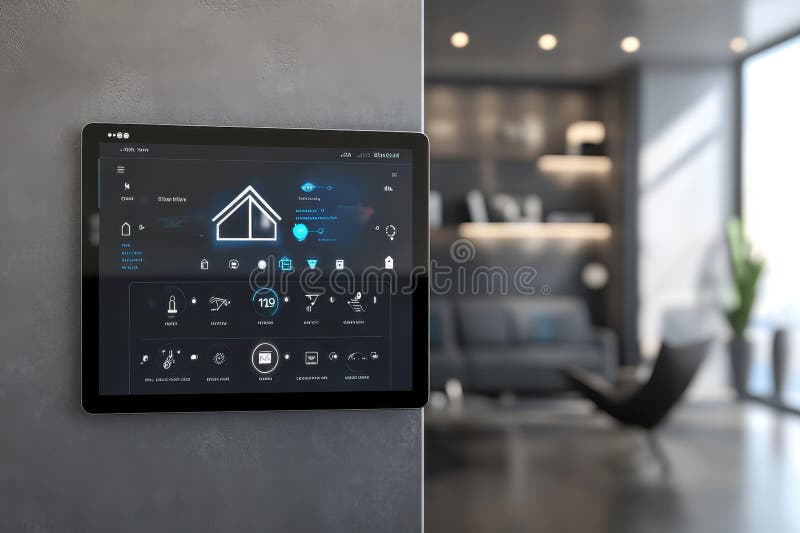 Smart Home Control Panel Displaying Energy Lighting Management Features ...