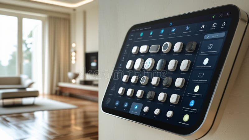 Smart Home Control Panel Modern Interior Design Stock Illustration ...