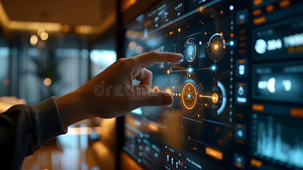 Smart Home Control Panel in a Modern, Tech-Savvy Living Space ...