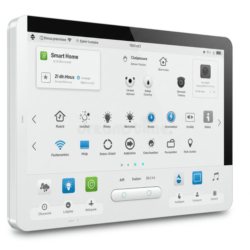 A Smart Home Control Panel with a Sleek, Modern Design. it Features a ...
