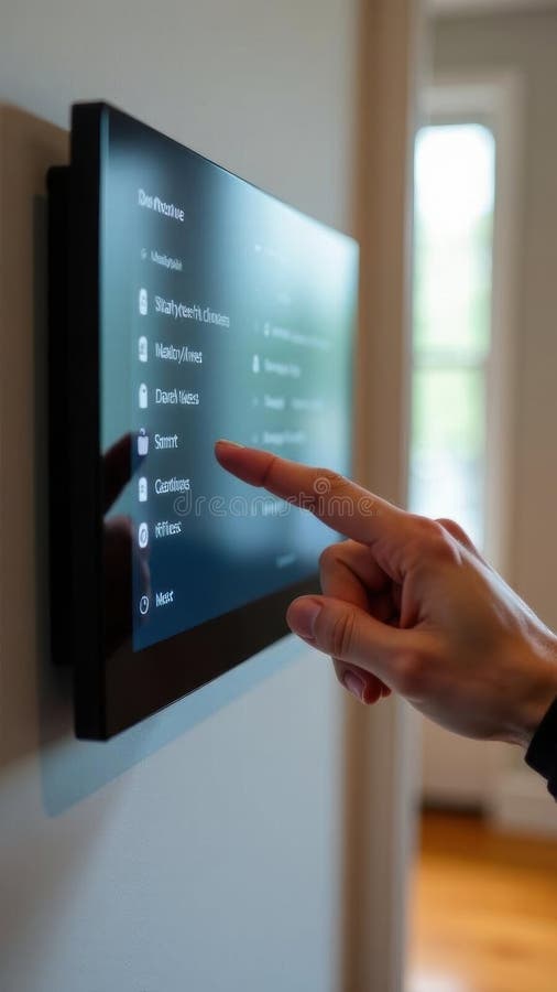 Smart Home Control Panel with User Interacting, Modern Technology for ...