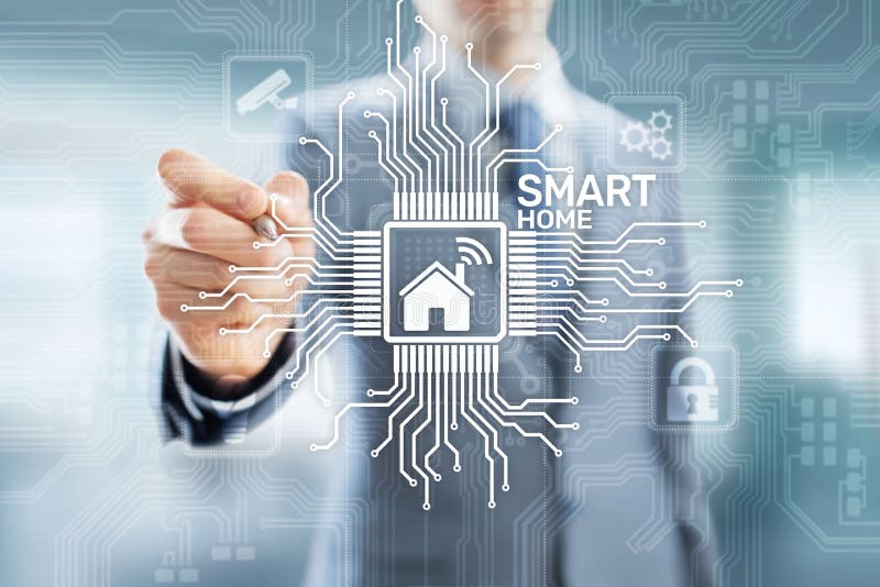 Smart Home Control Panel on Virtual Screen. IOT and Automation ...