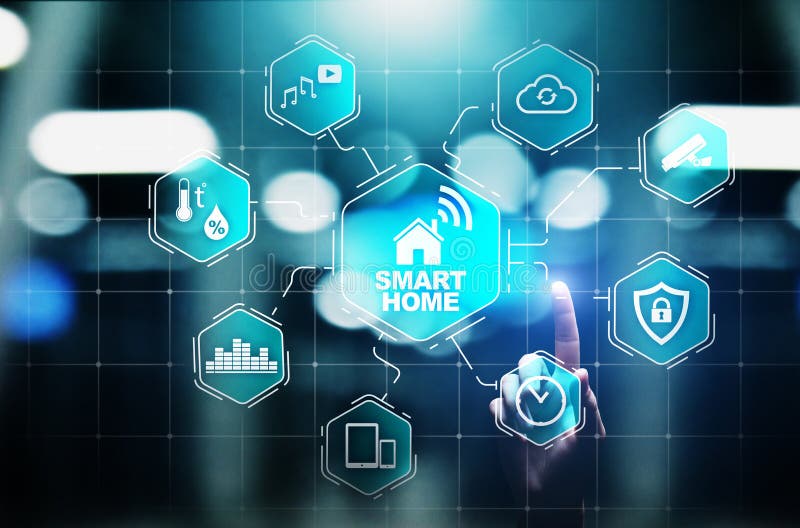 Smart Home Control Panel on Virtual Screen. IOT and Automation ...