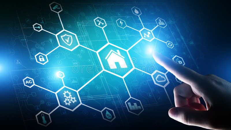 Smart Home Control Panel on Virtual Screen. IOT and Automation ...