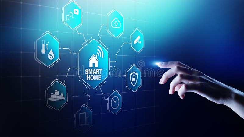 Smart Home Control Panel on Virtual Screen. IOT and Automation ...