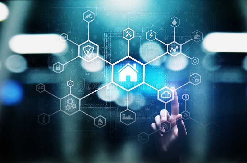 Smart Home Control Panel on Virtual Screen. IOT and Automation ...