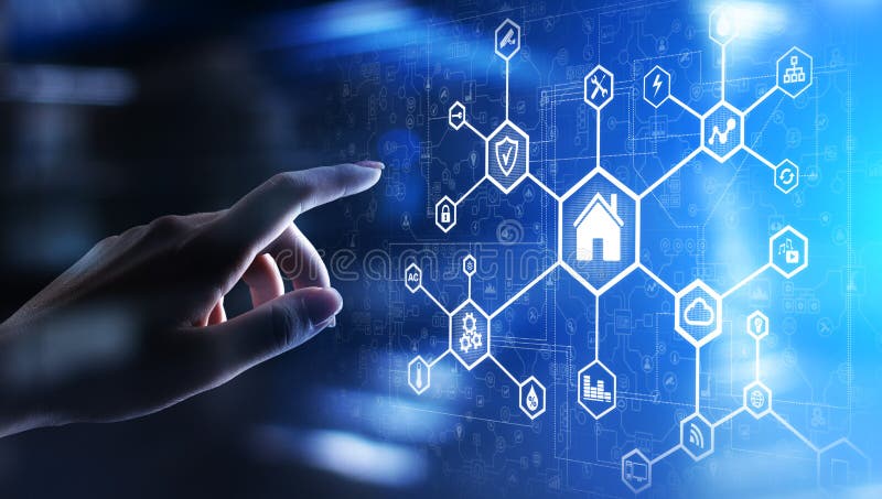 Smart Home Control Panel on Virtual Screen. IOT and Automation ...