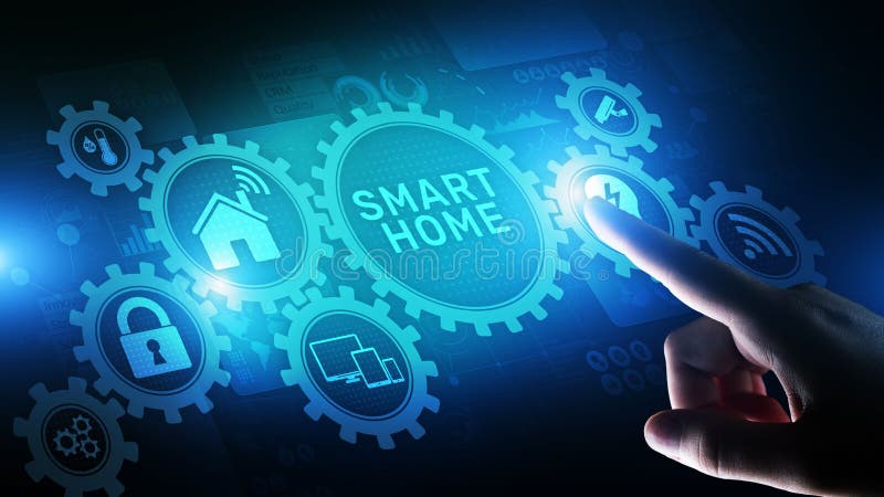 Smart Home Control Panel on Virtual Screen. IOT and Automation ...