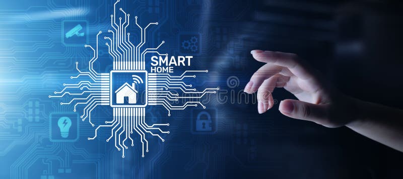 Smart Home Control Panel on Virtual Screen. IOT and Automation ...