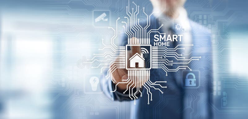 Smart Home Control Panel on Virtual Screen. IOT and Automation ...