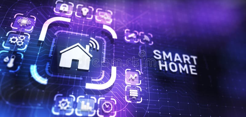 Smart Home Control Panel on Virtual Screen. IOT and Automation ...