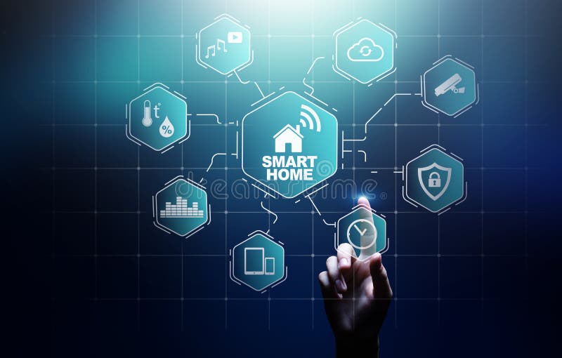 Smart Home Control Panel on Virtual Screen. IOT and Automation ...