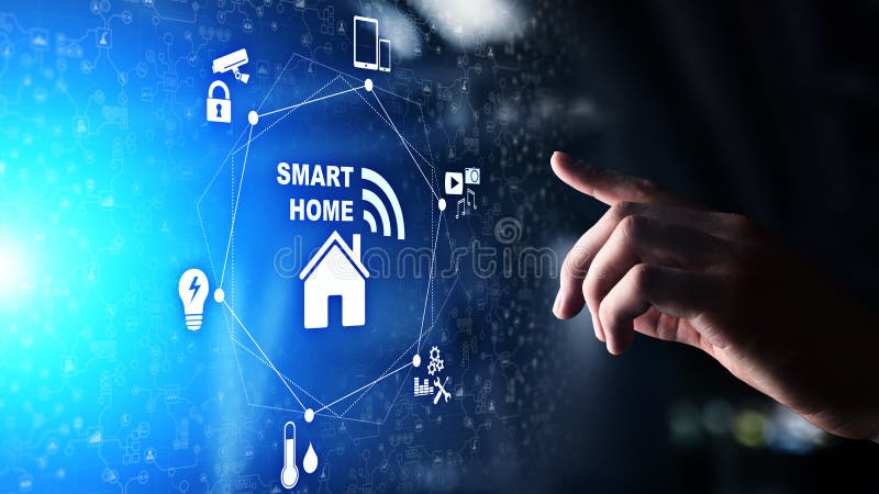 Smart Home Control Panel on Virtual Screen. IOT and Automation ...