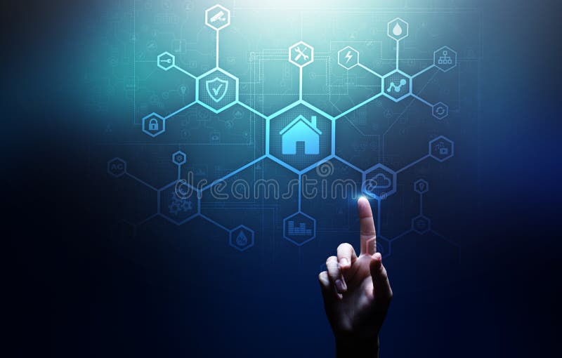 Smart Home Control Panel on Virtual Screen. IOT and Automation ...