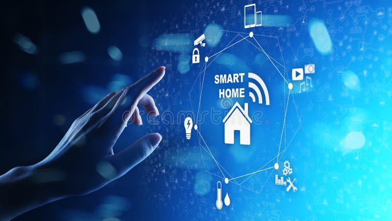 Smart Home Control Panel on Virtual Screen. IOT and Automation ...