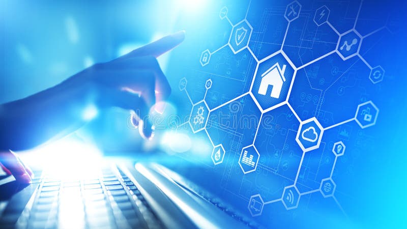 Smart Home Control Panel on Virtual Screen. IOT and Automation ...