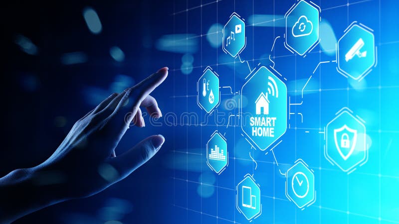 Smart Home Control Panel on Virtual Screen. IOT and Automation ...