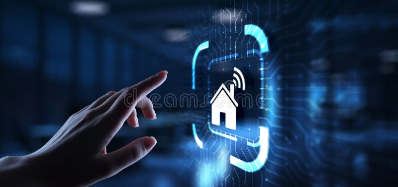 Smart Home Control Panel on Virtual Screen. IOT and Automation ...