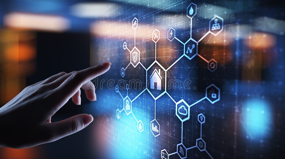 Smart Home Control Panel on Virtual Screen. IOT and Automation ...