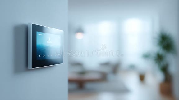 Smart Home Control Panel on a Wall. Represents Automation, Modern ...