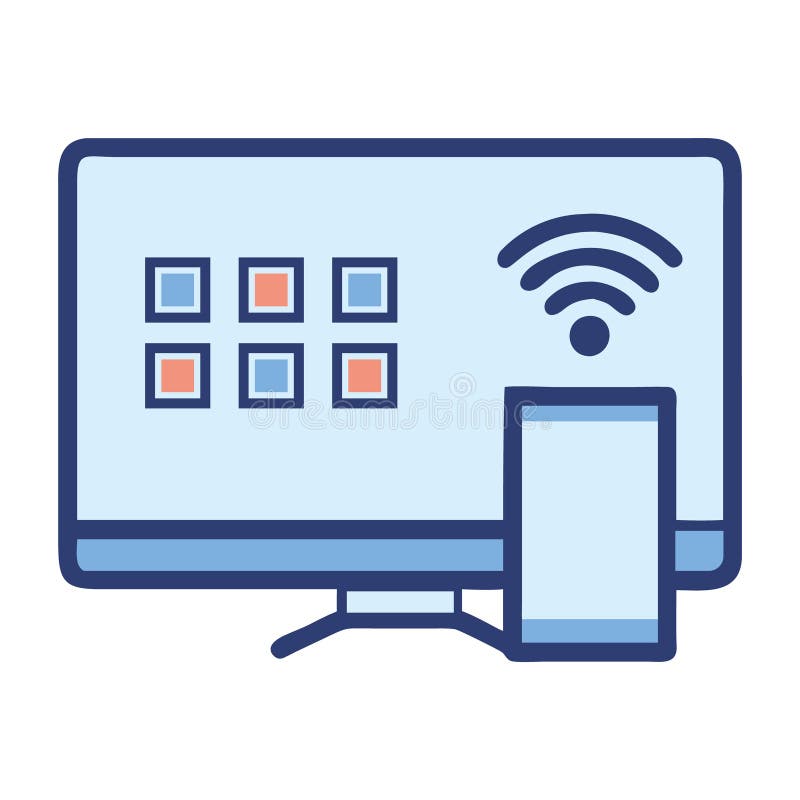 Smart Home Control Panel with Wi Fi Stock Illustration - Illustration ...