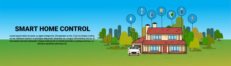 Smart Home Control System Automation Modern House Stock Vector ...