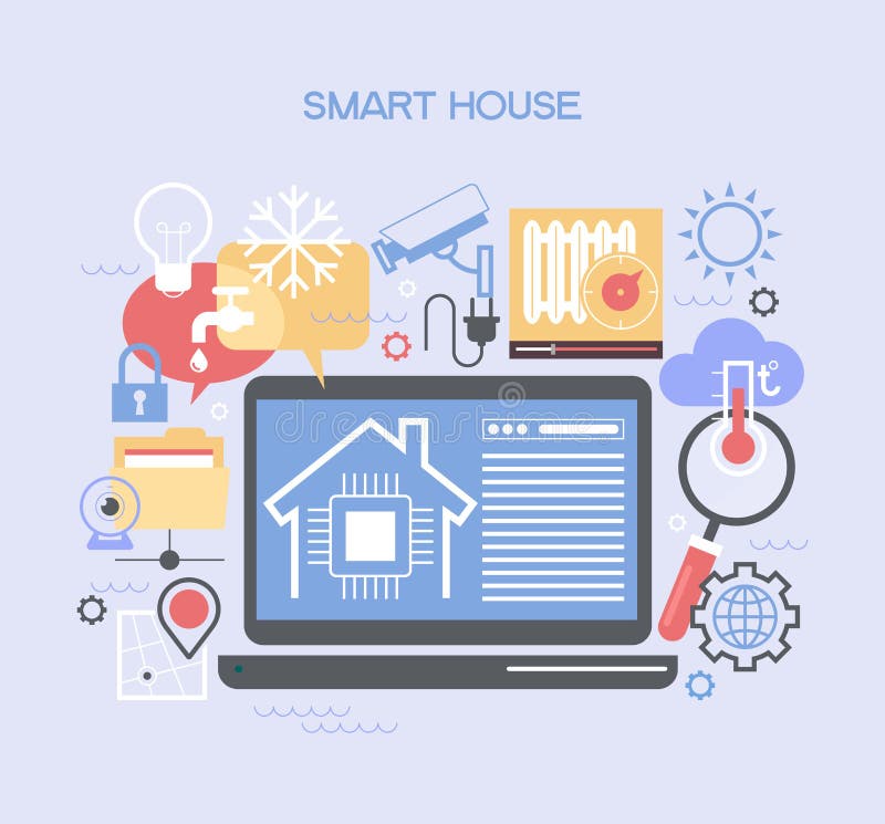 Smart Home Control Template. Stock Vector - Illustration of design ...