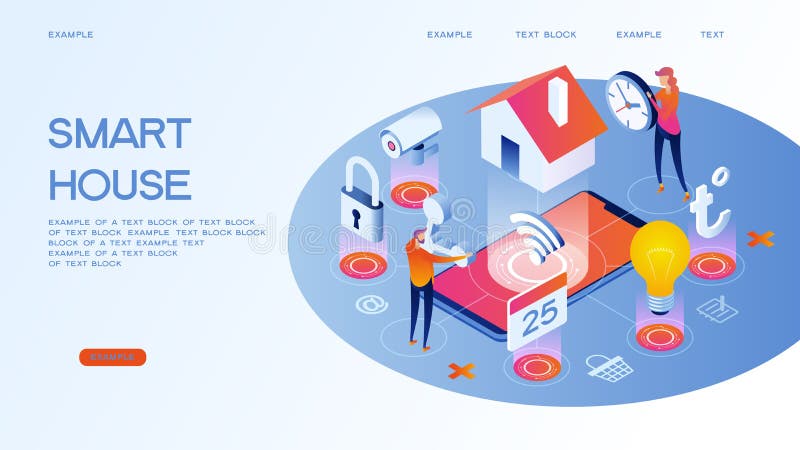 Smart Home Control Template. Stock Vector - Illustration of automation ...