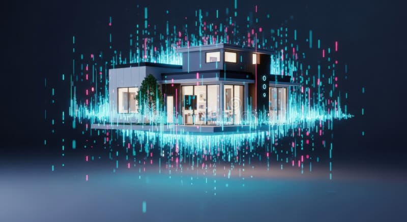 Smart Home Data Visualization with Modern Design Stock Illustration ...