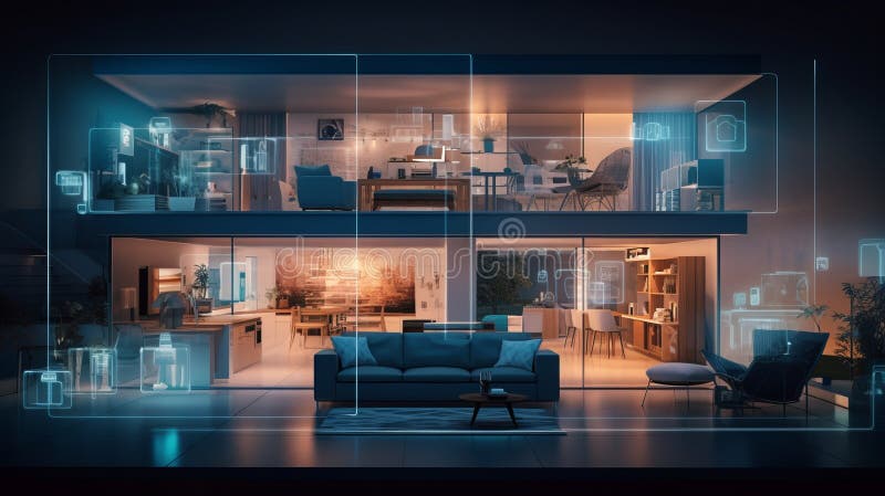 Smart Home Design Concept. Generative AI Stock Image - Image of table ...