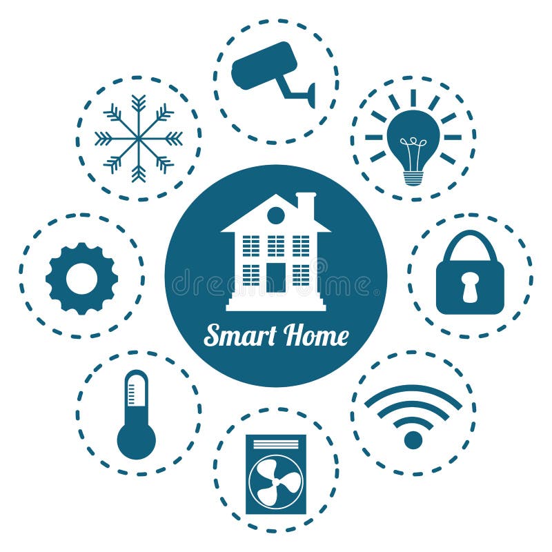 Smart home icons set stock vector. Illustration of detectors - 44438154