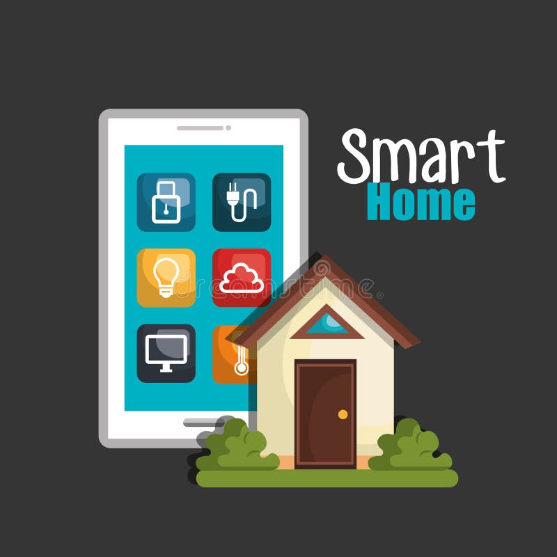 Smart home design stock illustration. Illustration of device - 69264055