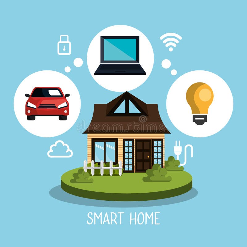 Smart home design stock illustration. Illustration of network - 69264559