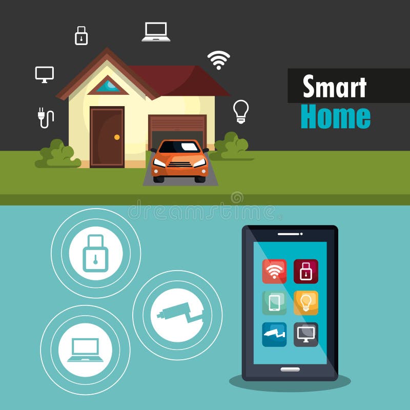 Smart home design stock vector. Illustration of digital - 66973619