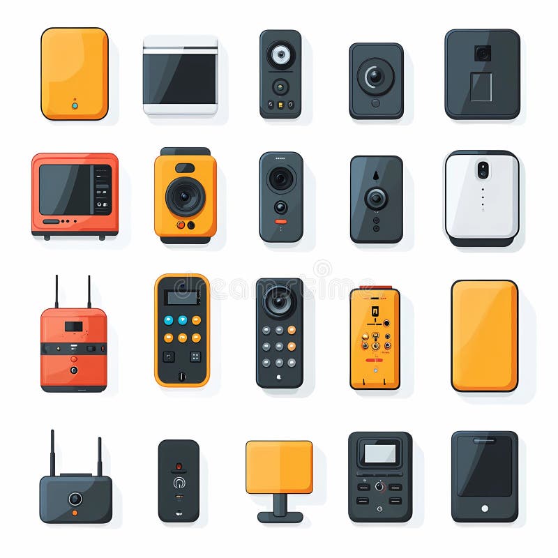 Smart Home Device Collection Featuring Speakers and Thermostats for ...