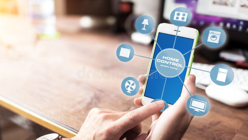 Smart Home Device - Home Control Stock Image - Image of device, light ...