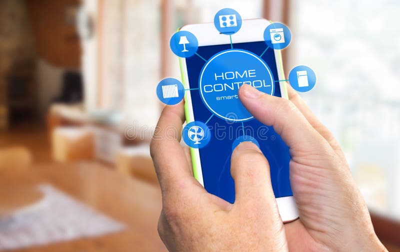 Smart Home Device - Home Control Stock Photo - Image of conditioning ...