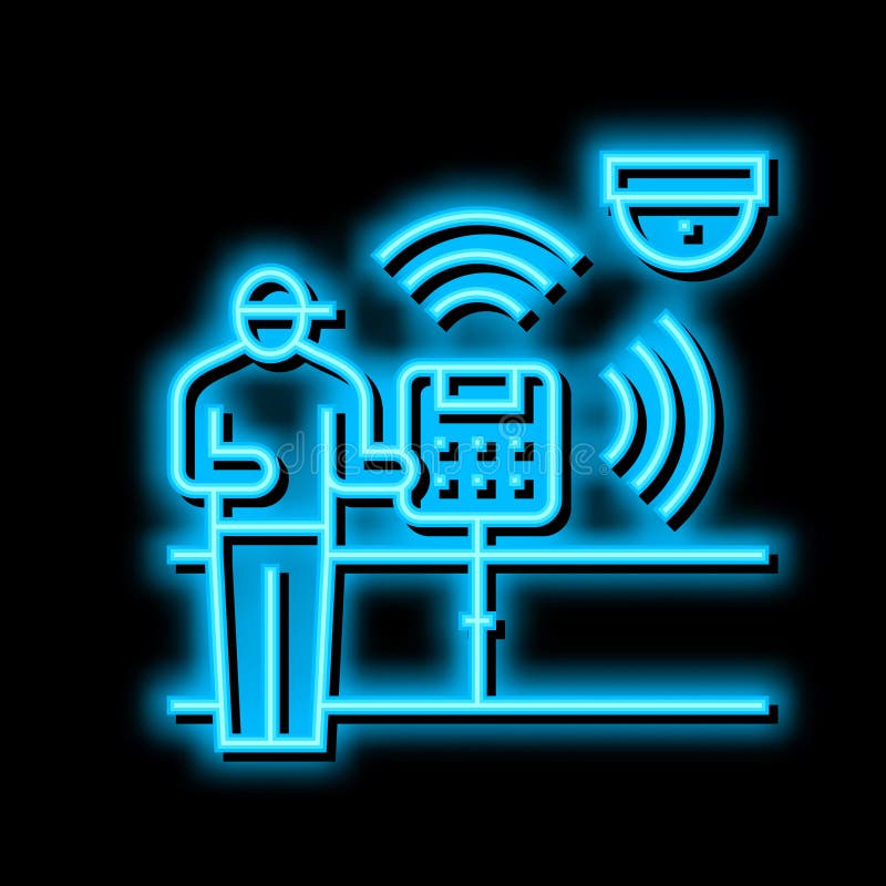 Smart Home Device Installation Neon Glow Icon Illustration Stock Vector ...