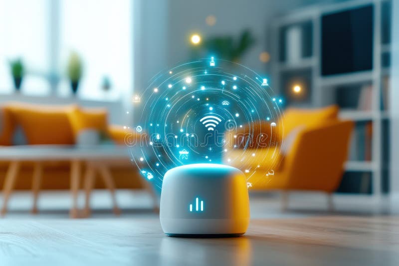 Smart Home Device in Modern Interior Setting Stock Image - Image of ...