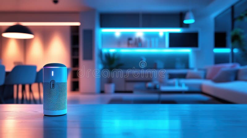 Smart Home Devices Connected through a Central Virtual Assistant Stock ...