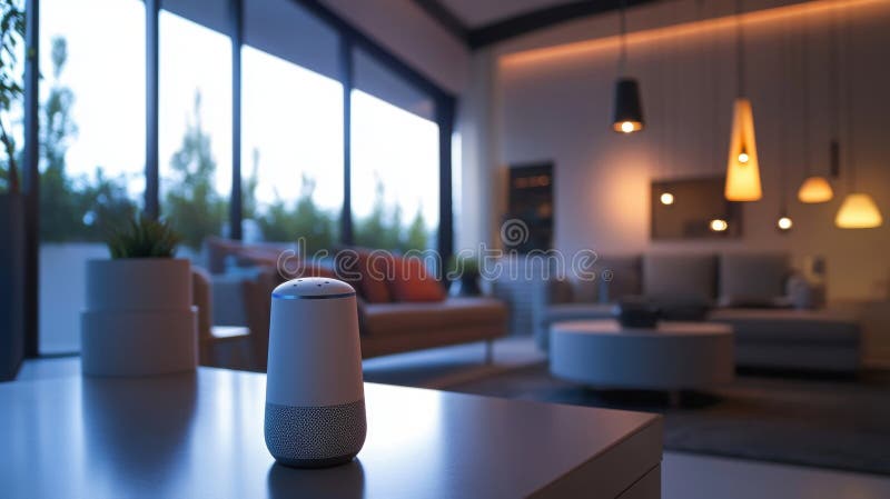 Smart Home Devices Connected through a Central Virtual Assistant Stock ...