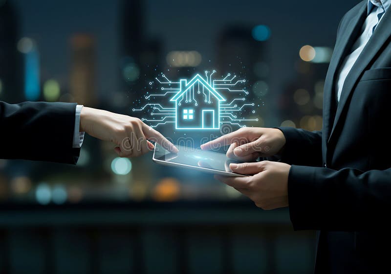 Smart Home Digital Connectivity with Modern Technology Stock ...
