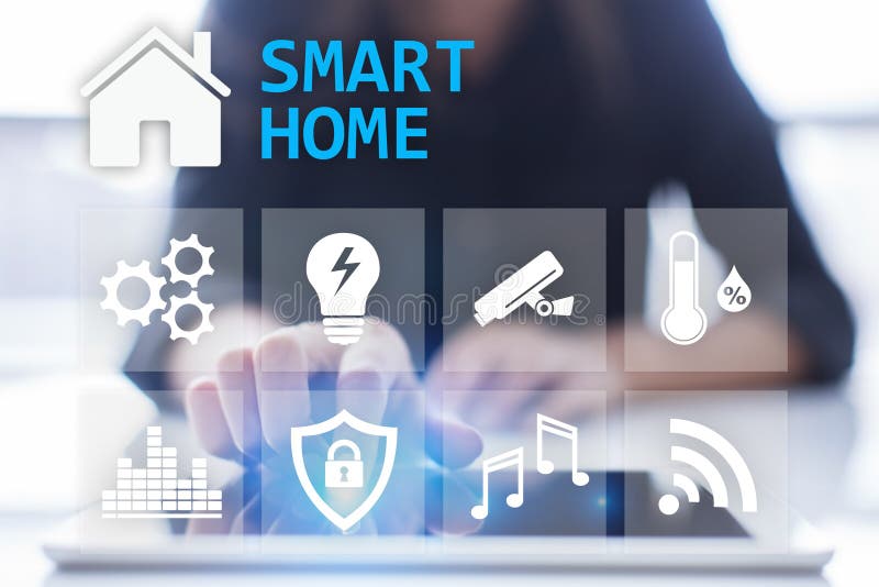 Smart Home Digital Interface on Virtual Screen. Internet and Automation ...