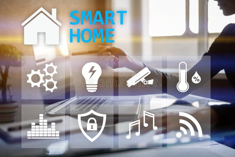Smart Home Digital Interface on Virtual Screen. Internet and Automation ...