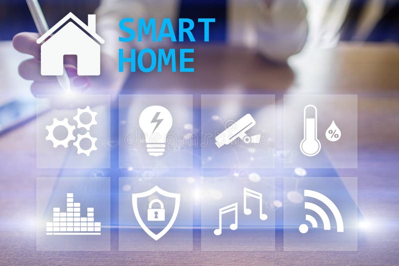 Smart Home Digital Interface on Virtual Screen. Internet and Automation ...