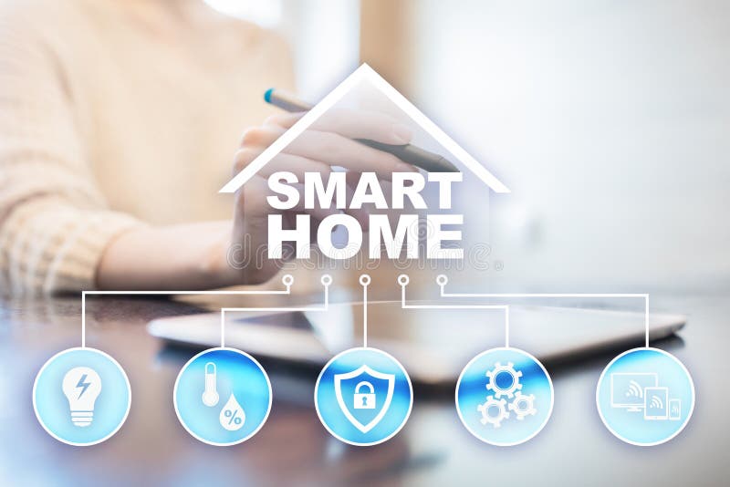 Smart Home Digital Interface on Virtual Screen. Internet and Automation ...