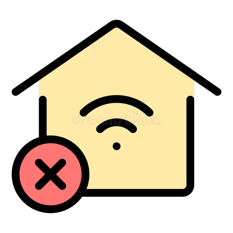 Smart Home Disconnect Icon Offline Device Status in Flat Line Color ...