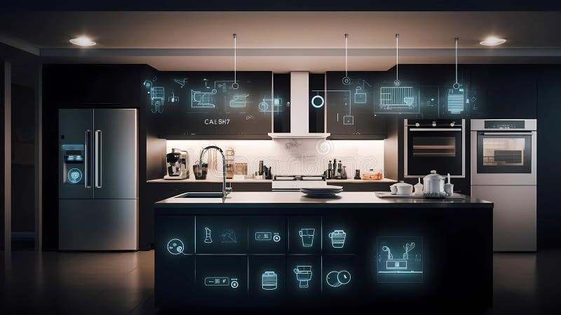Smart Home Filled with Various Connected Devices and Appliances AI ...