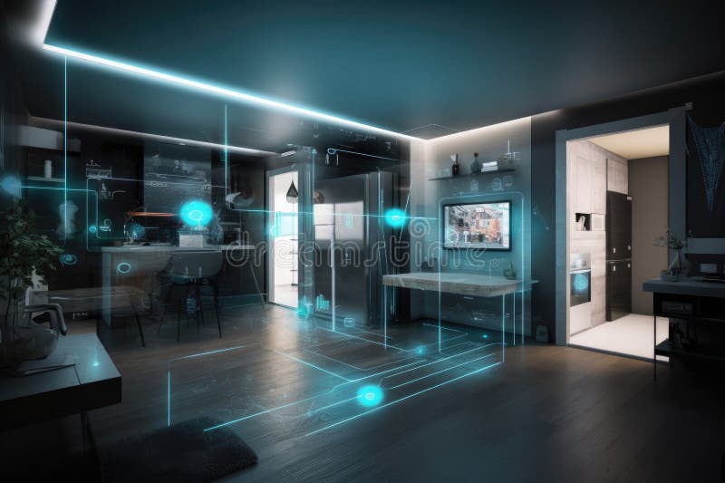 Smart Home of the Future, with Holographic Images and Touch Screen ...