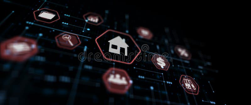 Smart Home Futuristic Interface Abstract Blurred Background Stock ...